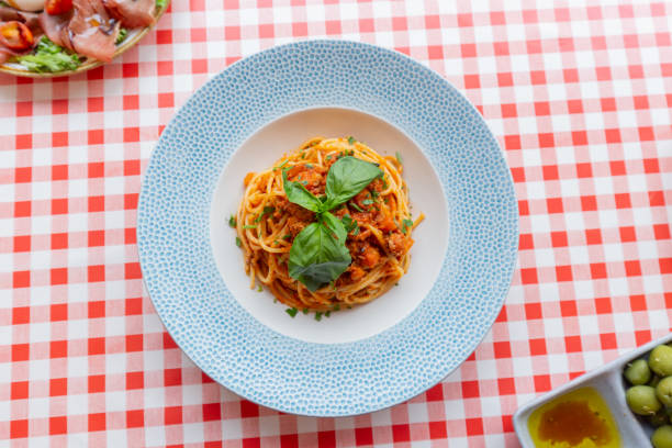 Free Stock Photo of Plate of Spaghetti With Sauce and Basil | Download ...