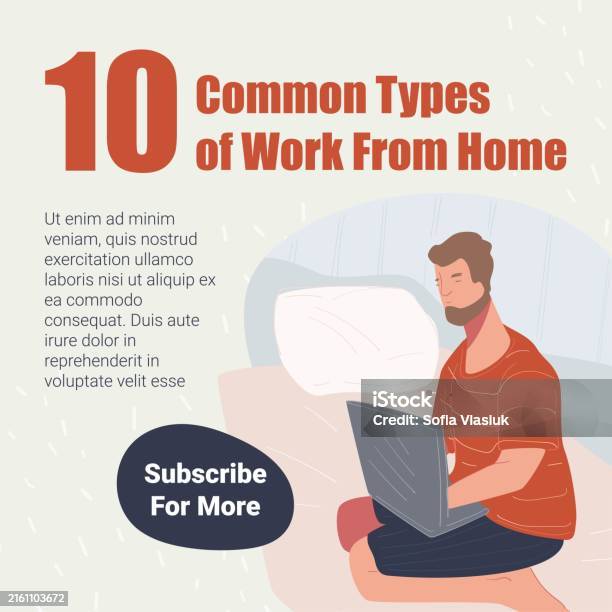 Ilustración de Tipos Comunes De Trabajo Desde Casa Suscríbete Para Más ... Ilustración de Tipos Comunes De Trabajo Desde Casa Suscríbete Para Más ...