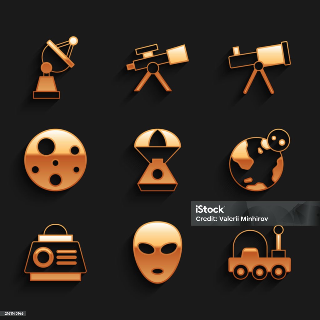 Set Space Capsule Alien Mars Rover Earth Globe Planet Telescope And ... Set Space Capsule Alien Mars Rover Earth Globe Planet Telescope And ...