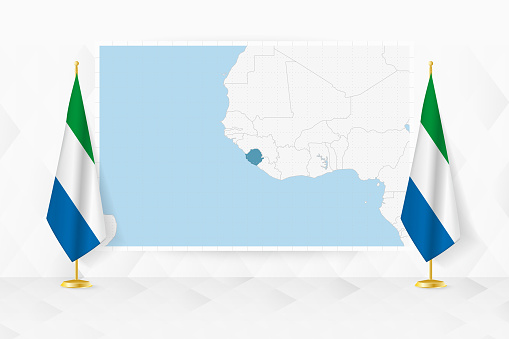 Peta Sierra Leone Dan Bendera Sierra Leone Di Dudukan Bendera Ilustrasi ... Peta Sierra Leone Dan Bendera Sierra Leone Di Dudukan Bendera Ilustrasi ...