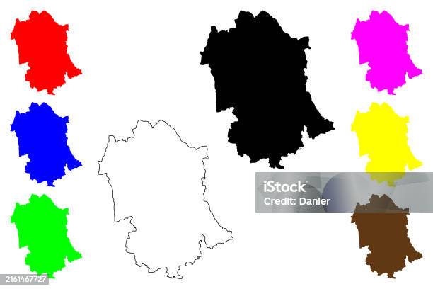 Uttlesford Nonmetropolitan District Map Vector Illustration Scribble