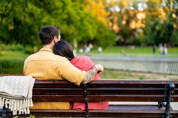 Free picture: affection, bench, boyfriend, couple, girlfriend, hug ...