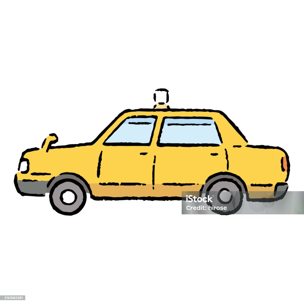 Hand Drawn Illustration Of Cab Stock Illustration Download Image Now Car Clip Art Cut Out