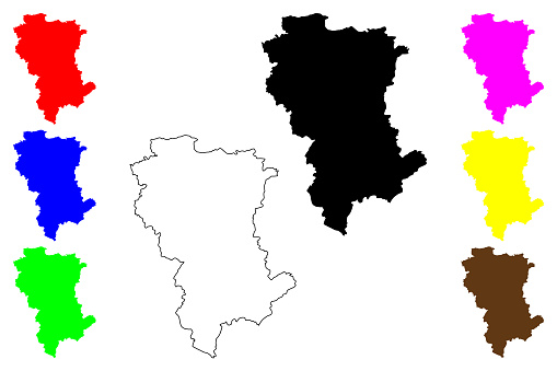 Wealden Nonmetropolitan District Map Vector Illustration Scribble