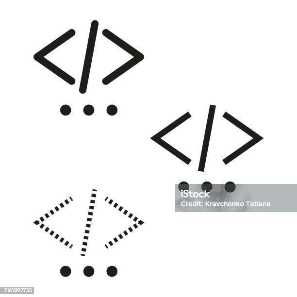 Coding Icon Set Programming Symbols Vector Developer Code Illustration Abstract Tech Design