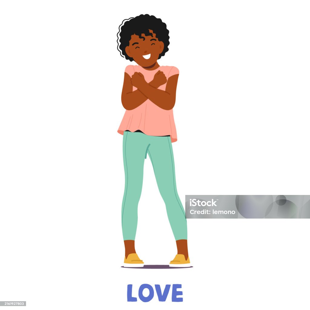 Ilustración de Niño Feliz Expresando El Signo Del Amor En Lenguaje De ... Ilustración de Niño Feliz Expresando El Signo Del Amor En Lenguaje De ...