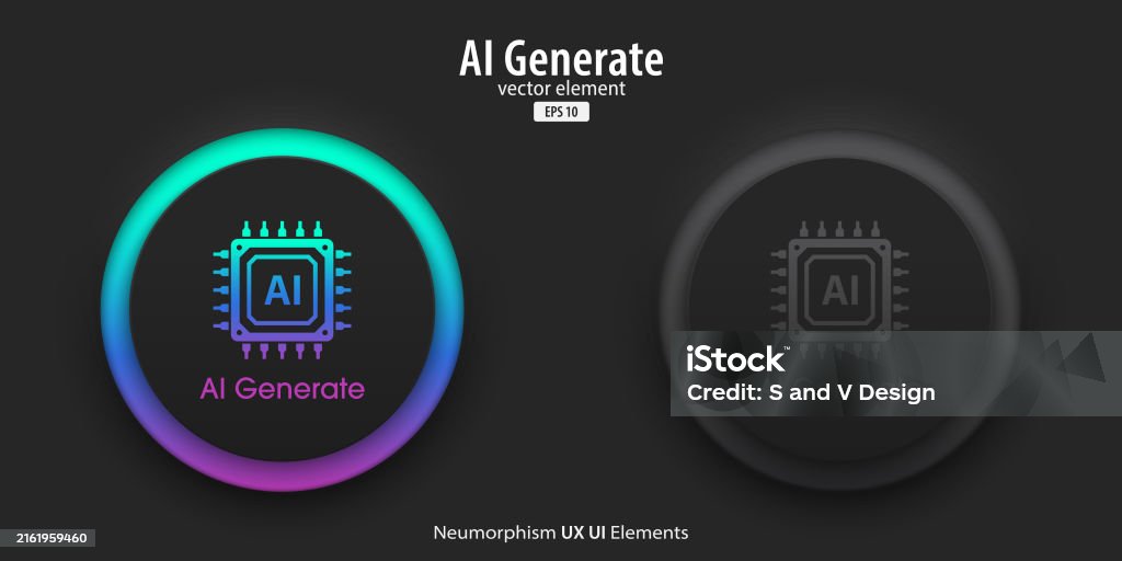 Ilustración de Set Of Generative Ai Buttons Active And Inactive Buttons ... Ilustración de Set Of Generative Ai Buttons Active And Inactive Buttons ...