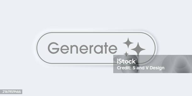 Generate Ai Button Buttons With Generate Ai Symbols Flat Design Style
