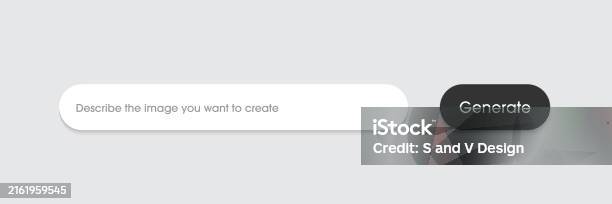 Generative Ai Bar Input Prompt As Commands For Create White Generate