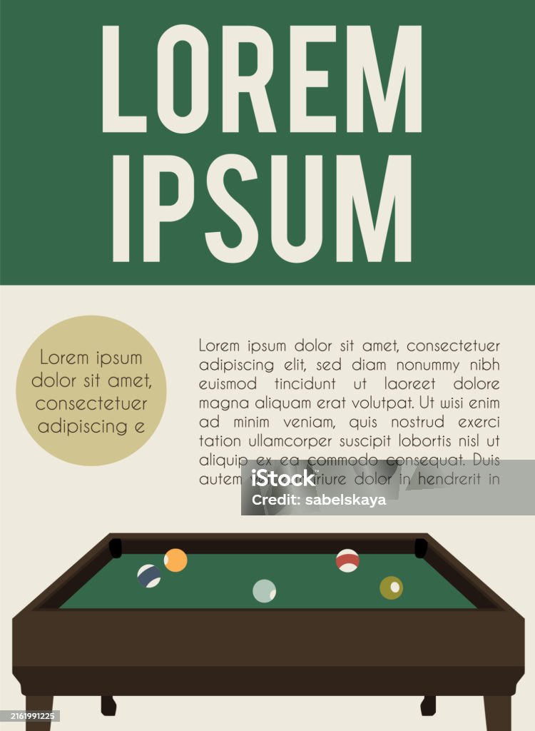 Billiardthemed Vector Illustration For Leisure Stock Illustration Download Image Now