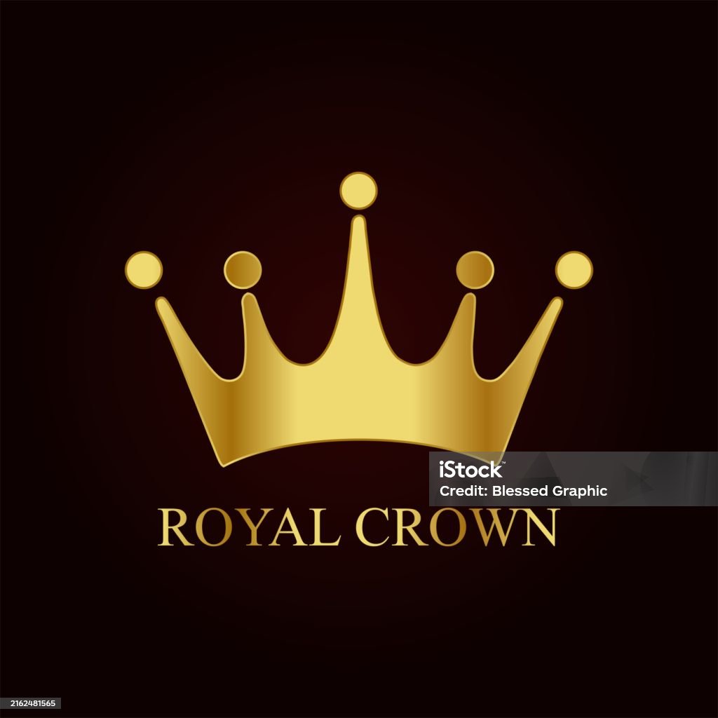 Golden Crown With Gradient Mesh Vector Stock Illustration Download