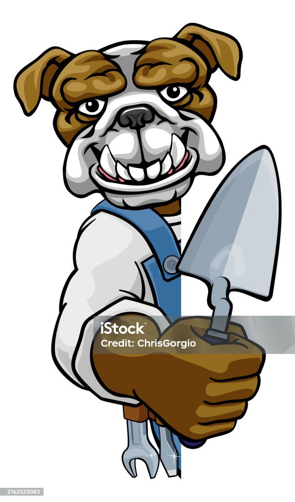 Bulldog Bricklayer Builder Holding Trowel Tool Stock Illustration ... Bulldog Bricklayer Builder Holding Trowel Tool Stock Illustration ...