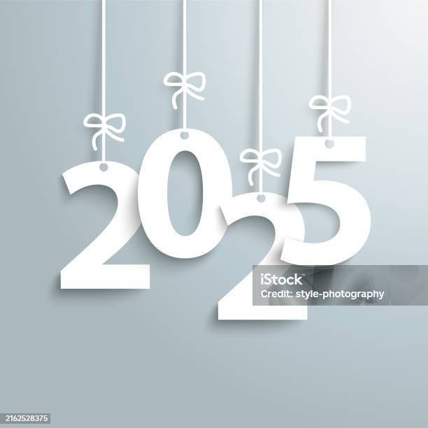 Буквы 2025 Года На Сером Фоне Векторный Файл Eps 10 — стоковая