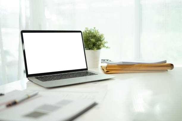 Free Stock Photo of Laptop Computer on White Table | Download Free ...