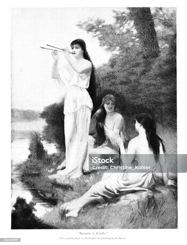 Nymphs In Arcady Greece By Artist D Sauve Art History Ancient Greek History Stock Illustration