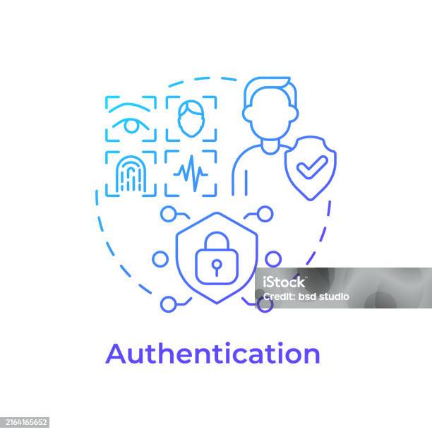 Authentication Blue Gradient Concept Icon Stock Illustration - Download ... Authentication Blue Gradient Concept Icon Stock Illustration - Download ...