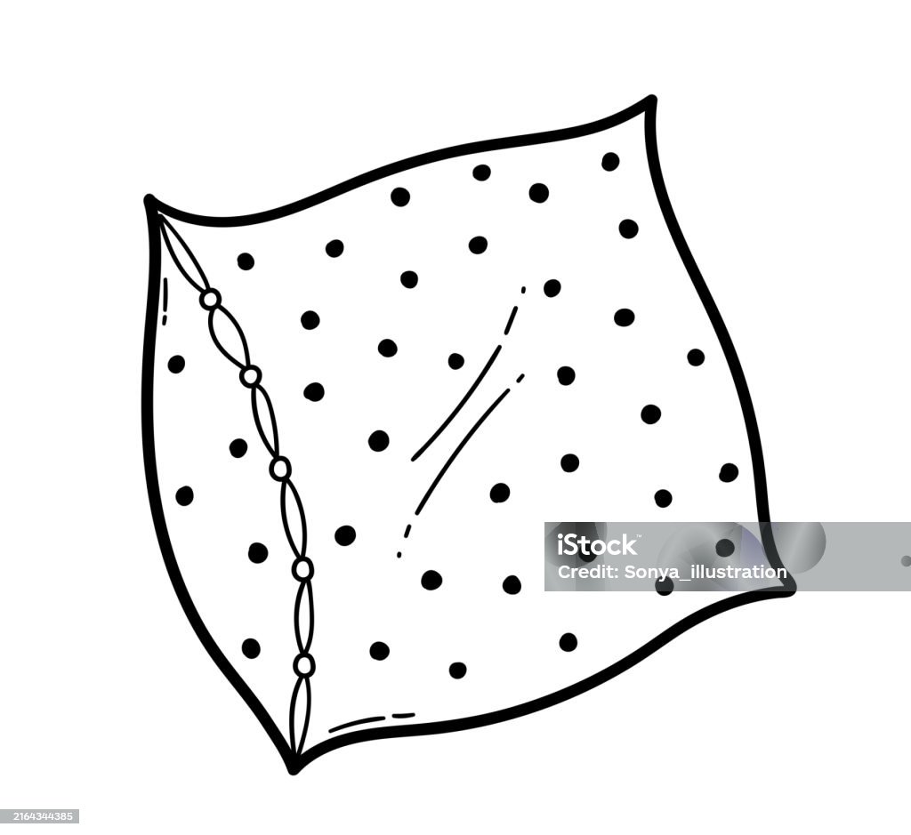 Line Art Vector Illustration Of Pillow Stock Illustration Download Image Now Bed Furniture