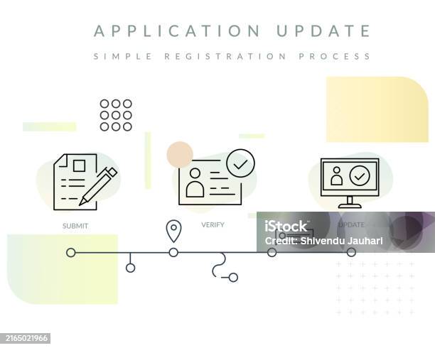 Application Update Document Verification Process Stock Illustration ... Application Update Document Verification Process Stock Illustration ...