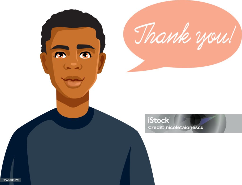 Man Saying Thank You With Gratitude Vector Illustration Stock Illustration Download Image Now