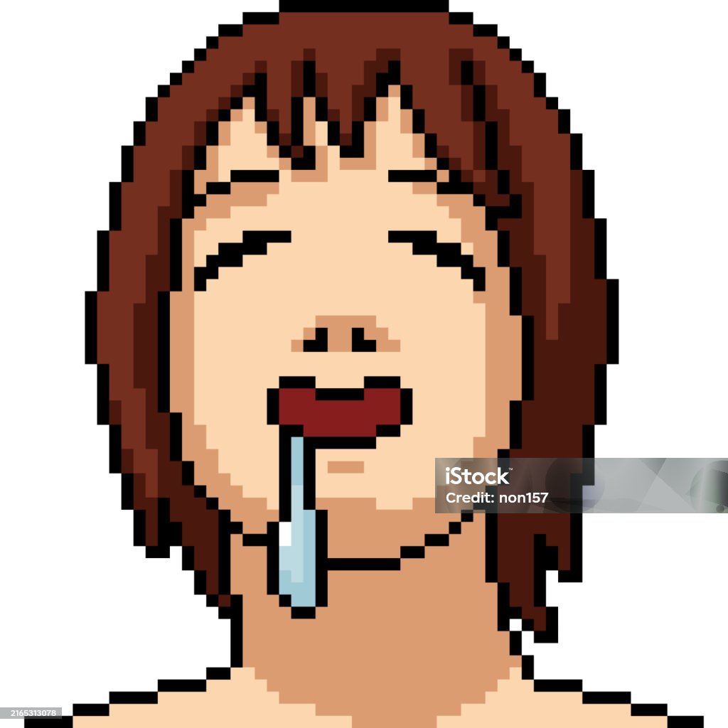 Pixel Art Of Girl Hungry Face Stock Illustration Download Image Now Adult Art Cartoon Istock