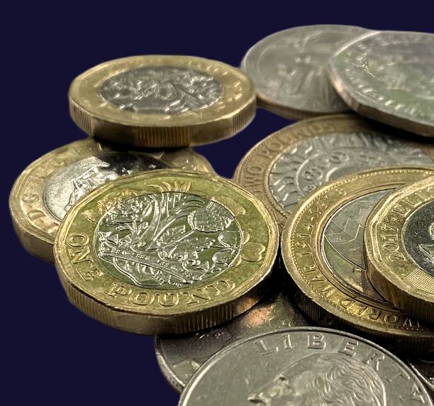 Free Stock Photo of British pound coins on metal background | Download ...
