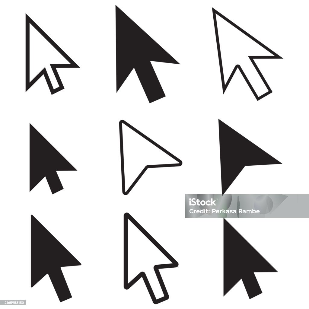 Cursors Icons Click Set Computer Mouse Click Pointer Cursor Arrow Flat