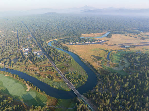 Free picture: tight, river, mountain, flats, aerial perspective