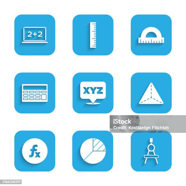 Set Xyz Coordinate System Pie Chart Infographic Drawing Compass