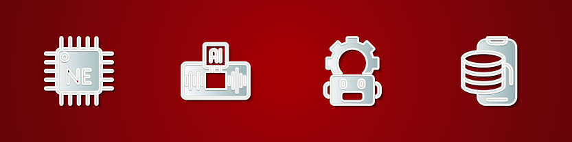 Set Processor Cpu Artificial Intelligence Ai Robot Setting And Cloud Technology Data Transfer