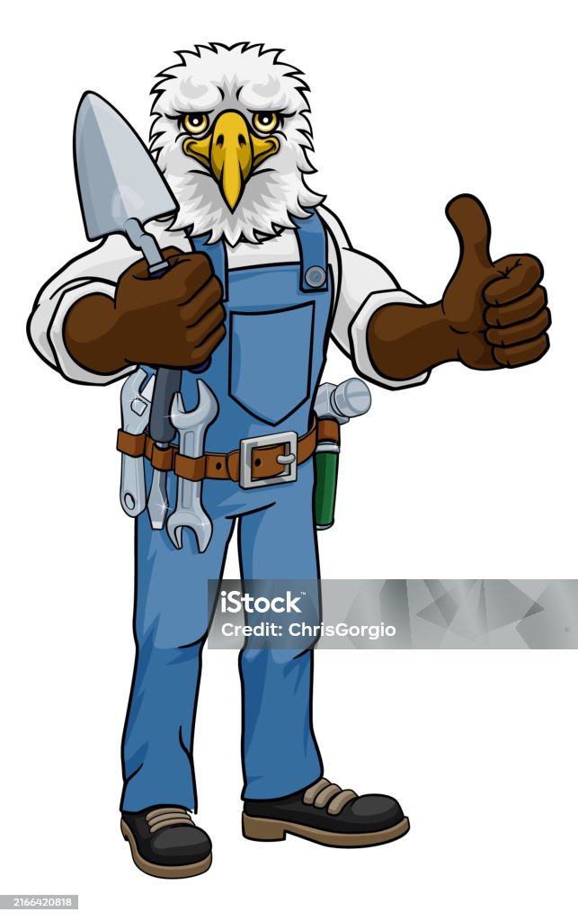 Eagle Bricklayer Builder Holding Trowel Tool Stock Illustration ... Eagle Bricklayer Builder Holding Trowel Tool Stock Illustration ...