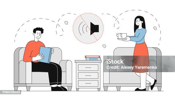 Ilustración de Gente Descansando En Silencio El Hombre Y La Mujer Se ... Ilustración de Gente Descansando En Silencio El Hombre Y La Mujer Se ...