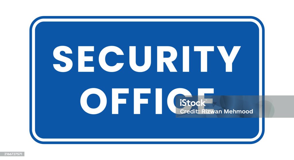 Security Office Security Office Sign Typescript Vector Poster Stock Illustration Download