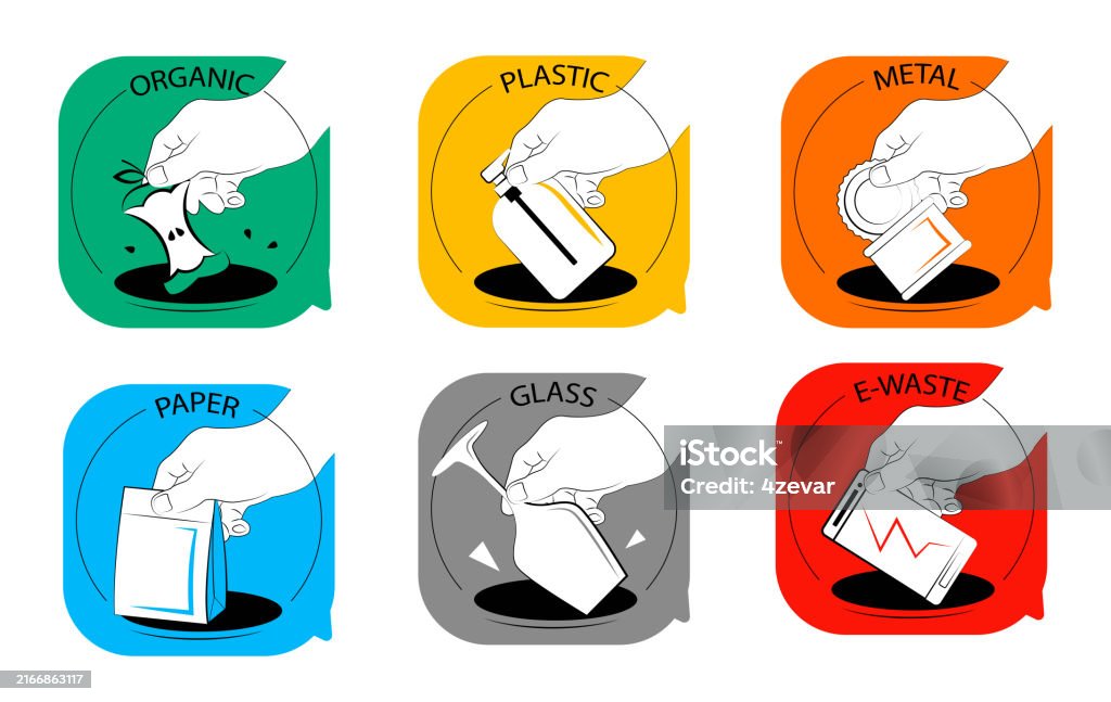 Waste Sorting Garbage Types Set Stock Illustration - Download Image Now ... Waste Sorting Garbage Types Set Stock Illustration - Download Image Now ...