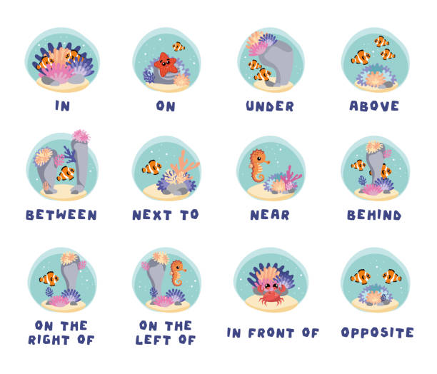 English prepositions Clipart Vector PNG , SVG, EPS, PSD, AI