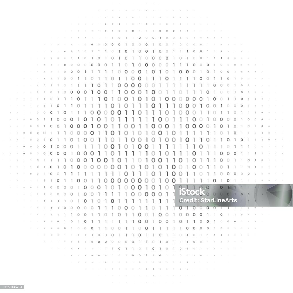 Web Tech White Background With Binary Code Algorithm Numbers Stock Illustration Download Image
