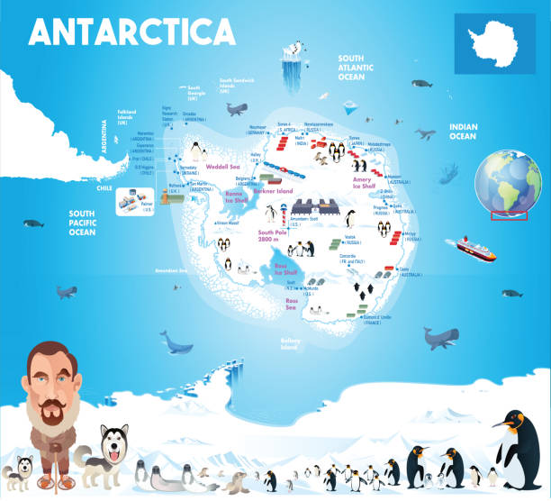 700 Carte De Lantarctique Stock Illustrations Graphiques Vectoriels