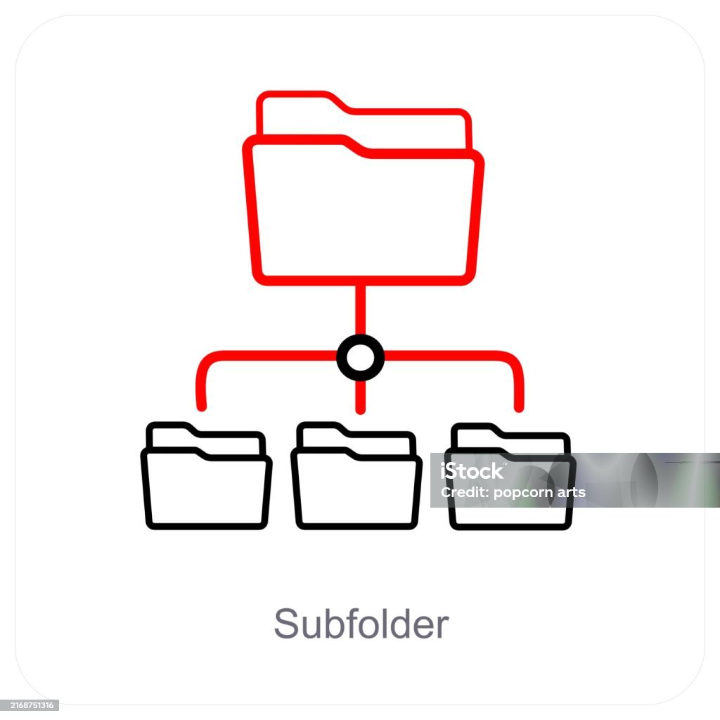 Subfolder And Folder Icon Concept Stock Illustration - Download Image ... Subfolder And Folder Icon Concept Stock Illustration - Download Image ...