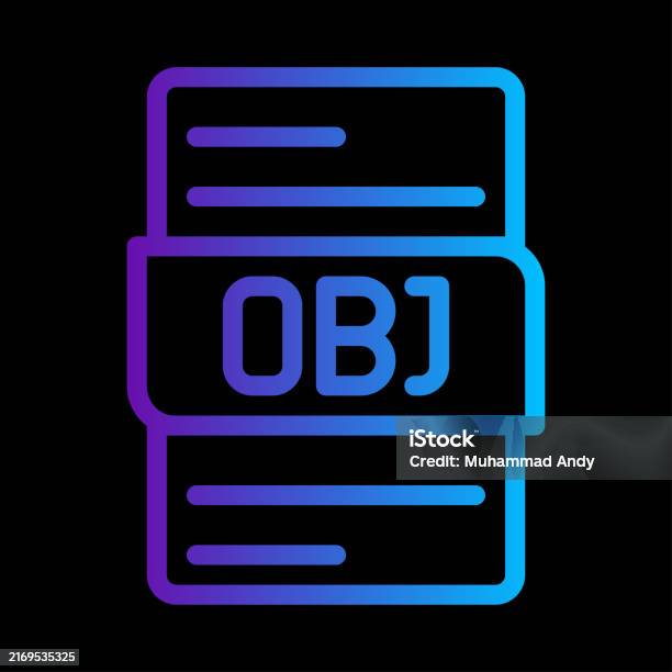 Obj File Type Gradient Icon Format Extension Document Files Symbol ... Obj File Type Gradient Icon Format Extension Document Files Symbol ...