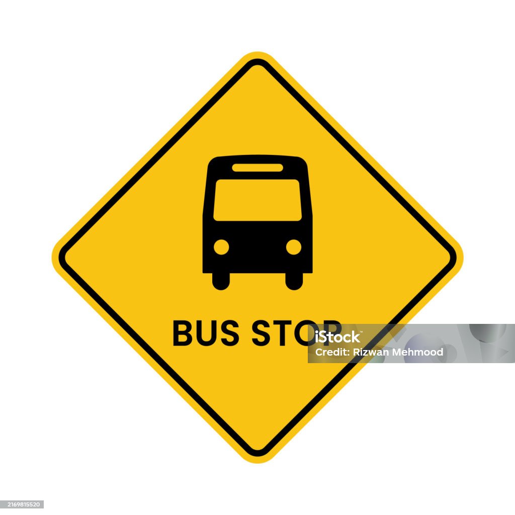 Panneau Darrêt De Bus Panneau Daffichage Vecteur Symbole Dicône