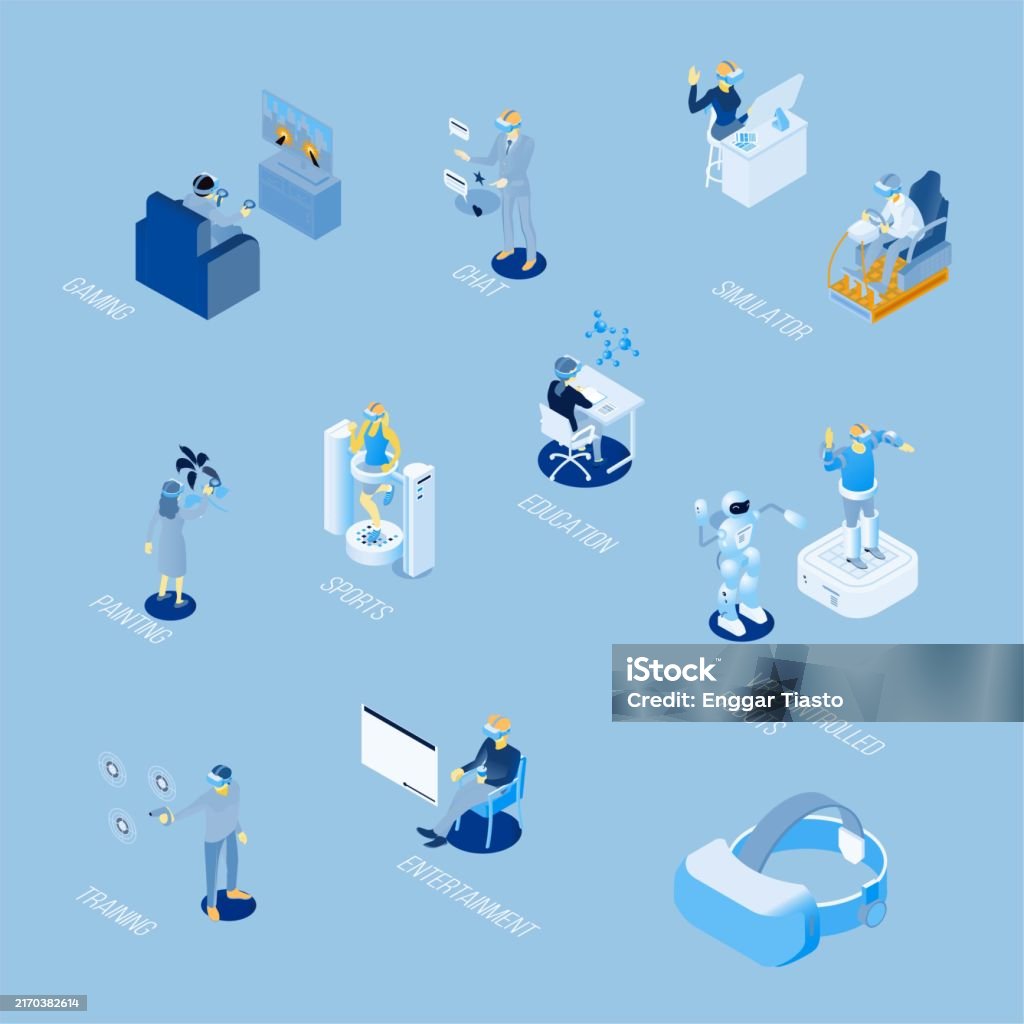 Virtual Reality Isometric Flowchart Stock Illustration - Download Image ... Virtual Reality Isometric Flowchart Stock Illustration - Download Image ...