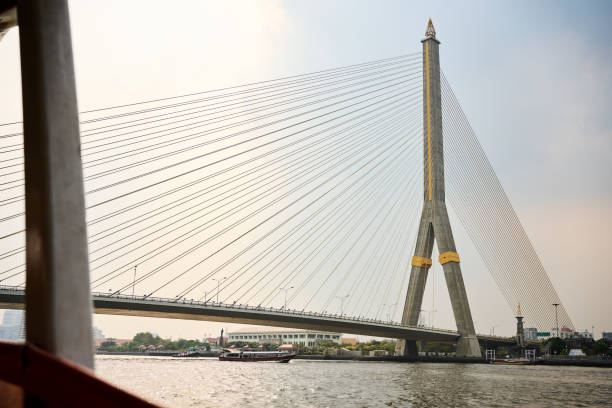 Free picture: Underneath the Rama VIII bridge, a cable-stayed bridge ...