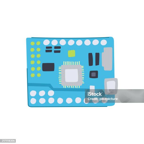 Abstract Microcontroller Cartoon Vector Illustration Stock Illustration