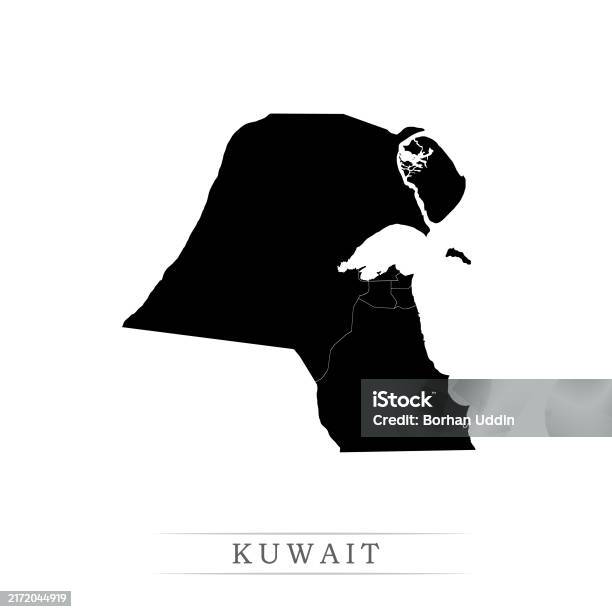 Detailed Vector Map Of Regions Of Kuwait Kuwait Political Map Stock