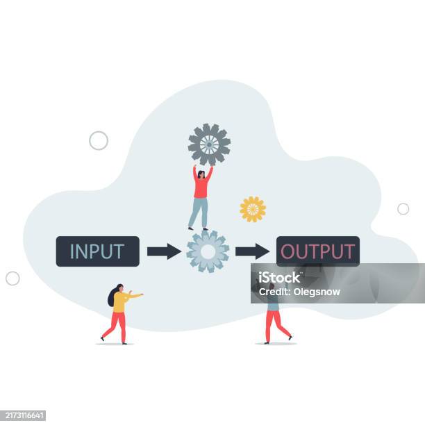 Algorithm Data Input And Output Process Visualizationflat Design With