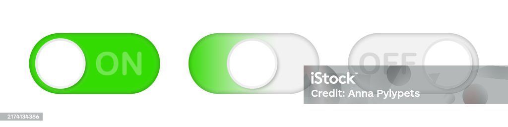 Realistic Switch Toggle Buttons On And Off Toggle Switch Buttons Switch Buttons Set Toggle