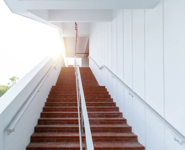 Free picture: red, reddish, staircase, stairs, stairway, brick, tile ...