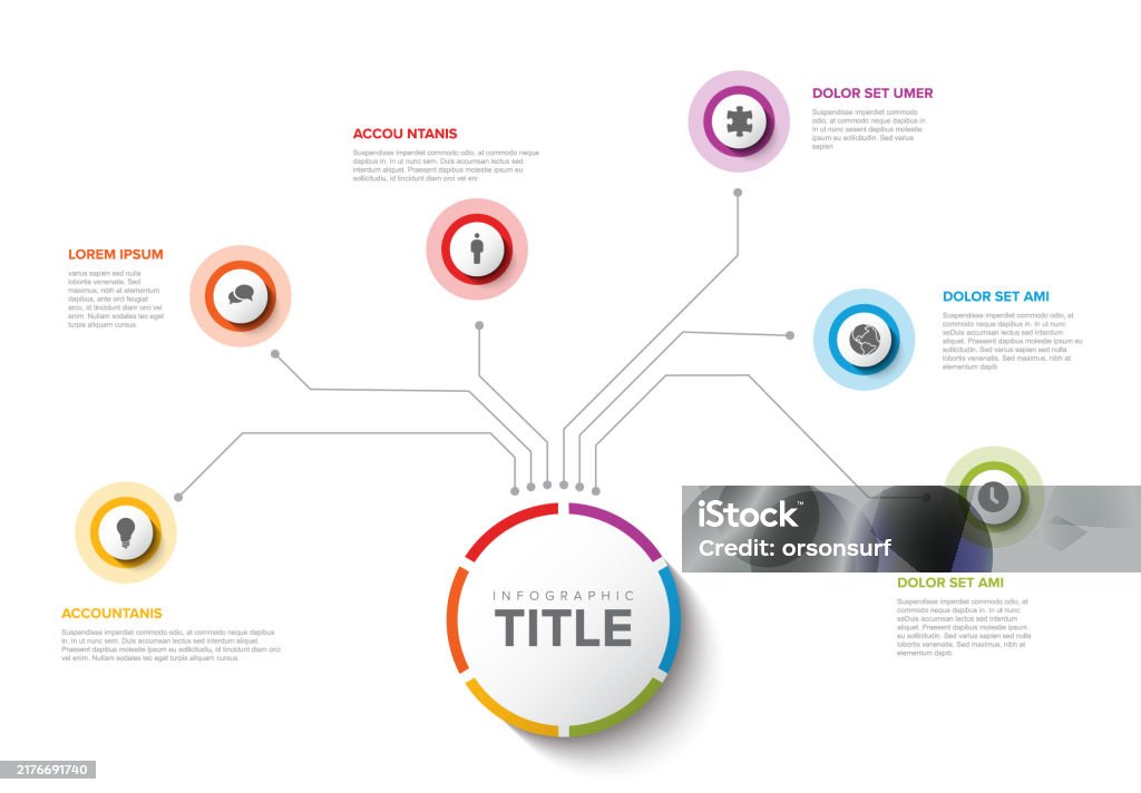 Simple Colorful Circular Infographic Vertical Design Template With Six ... Simple Colorful Circular Infographic Vertical Design Template With Six ...