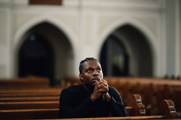Free Stock Photo of Man Sitting on a Bench in a Church | Download Free ...