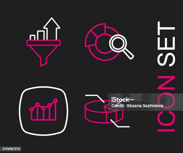 Tetapkan Infografis Diagram Lingkaran Garis Pertumbuhan Keuangan