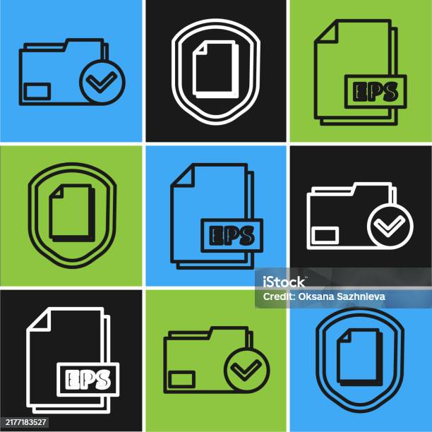 Set Line Document Folder And Check Mark Eps File Document And Document ... Set Line Document Folder And Check Mark Eps File Document And Document ...